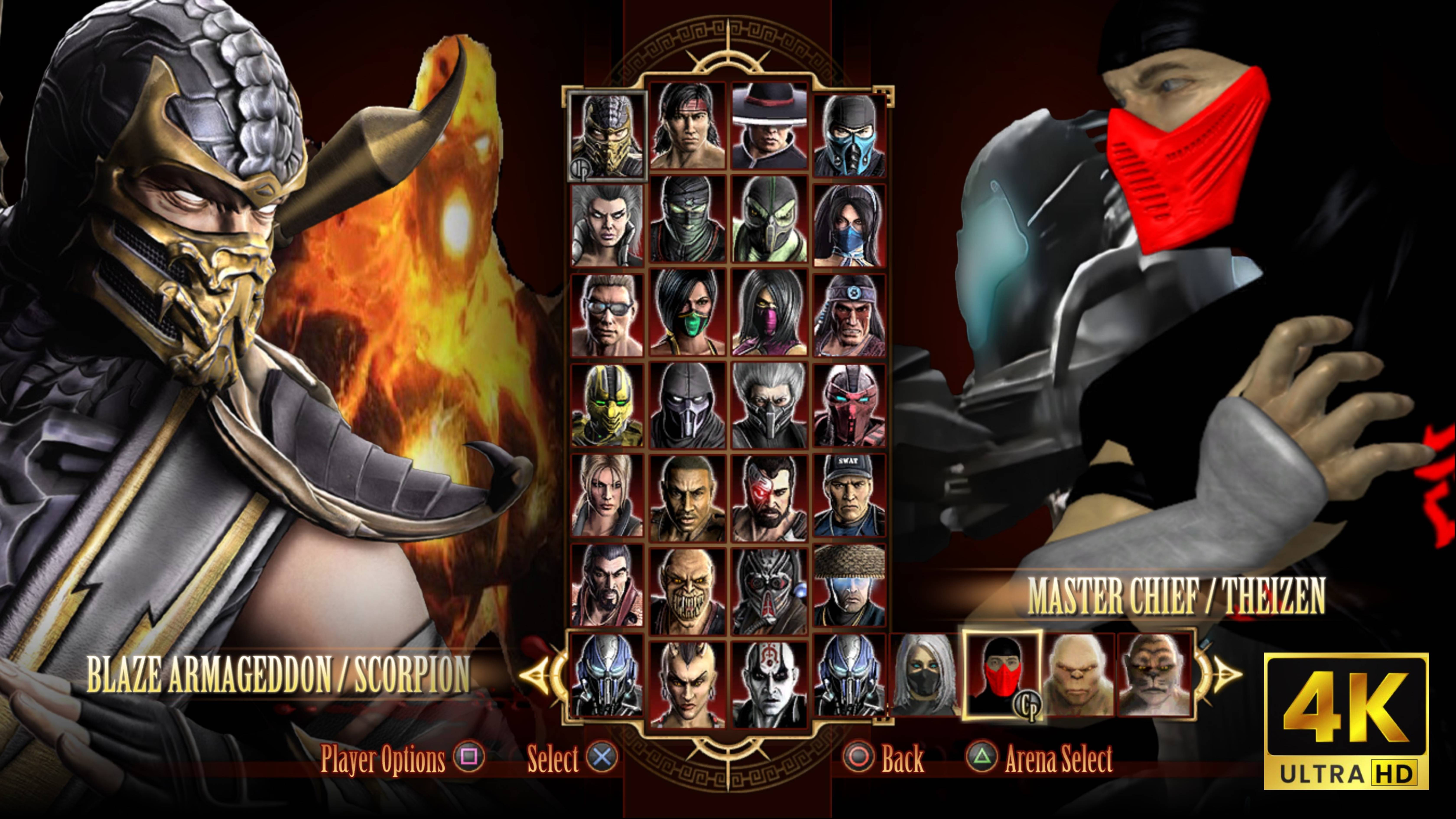Игра за Gold Scorpion & Blaze Armageddon в Mortal Kombat Komplete Edition на PS3 Expert в 4K