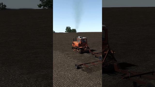 Farming Simulator ДТ-75 боронует поле