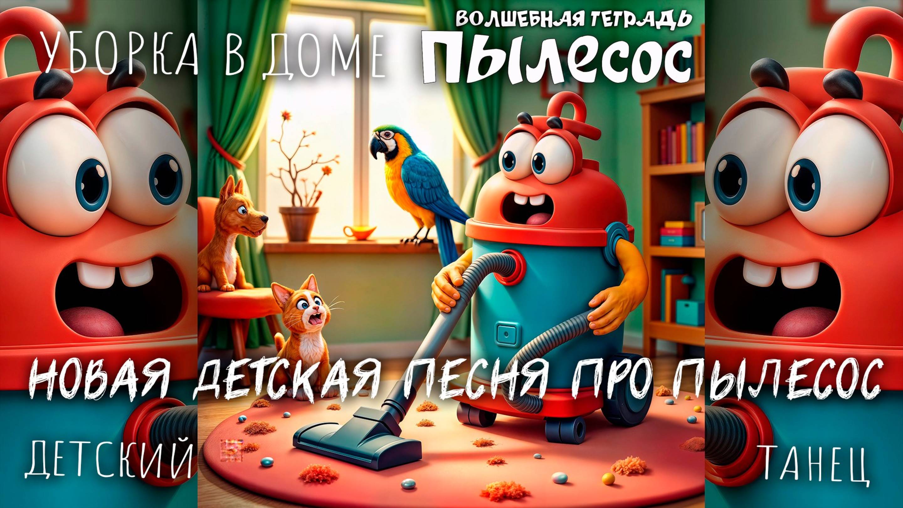 Волшебная тетрадь. "Пылесос". Новая весёлая  детская песня про  уборку в доме. Детский танец.