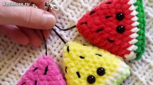 Амигуруми: схема Арбузная долька | Игрушки вязаные крючком