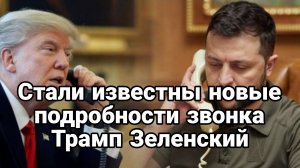СТАЛИ ИЗВЕСТНЫ НОВЫЕ ПОДРОБНОСТИ ЗВОНКА Трамп Зеленский