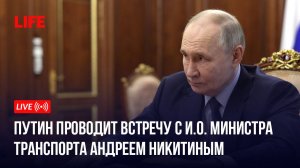 Путин проводит встречу с и.о. министра транспорта Андреем Никитиным
