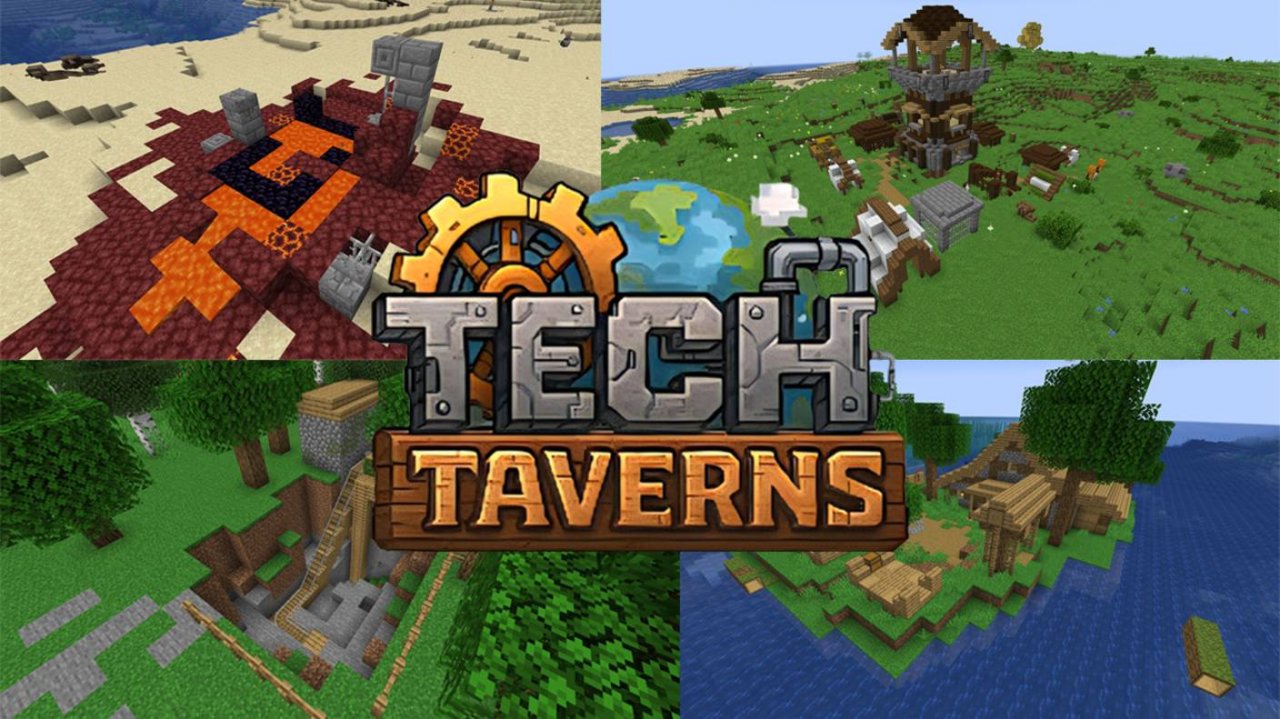 ВЫЖИВАНИЕ на сборке TECHTAVERNS #1 || Начало развития, первые данжи