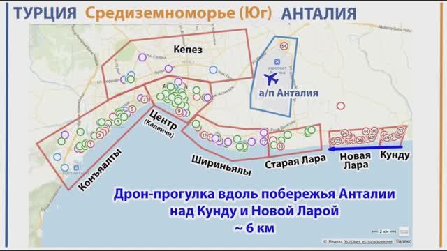 Дрон-прогулка вдоль побережья Анталии над Новой Ларе и Кунду