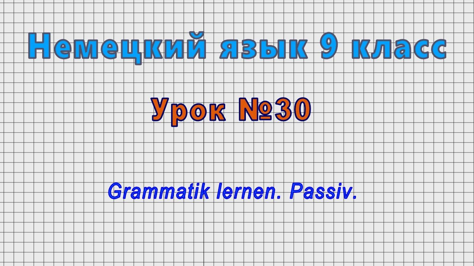 Немецкий язык 9 класс (Урок№30 - Grammatik lernen. Passiv.)