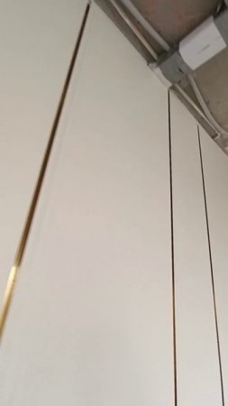 Золотые и латынные профили между панелей в интерьере