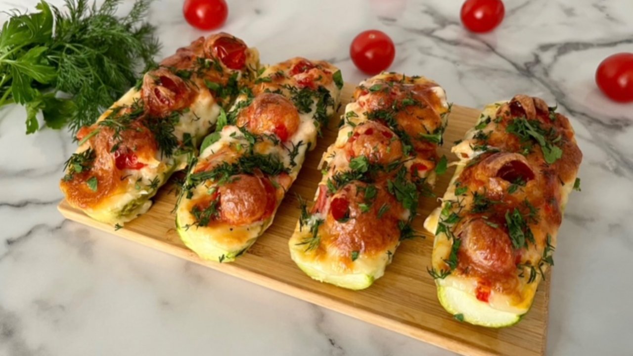 Яркая Закуска из Доступных Продуктов. Нежные Лодочки из Кабачков.