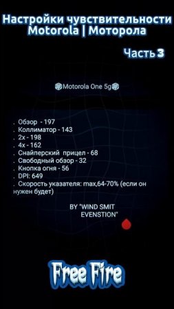 настройки Motorola free fire - чувствительность с кнопкой огня +Dpi на все Моторола фри фаер 2025