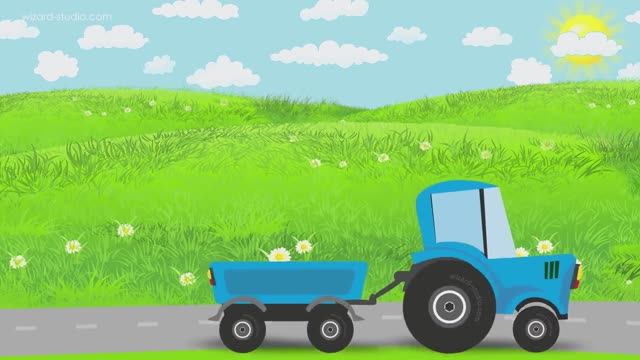 Мультфильм Едем на машинках. Синий трактор открывает яйцо с сюрпризом. Учим буквы и цифры.