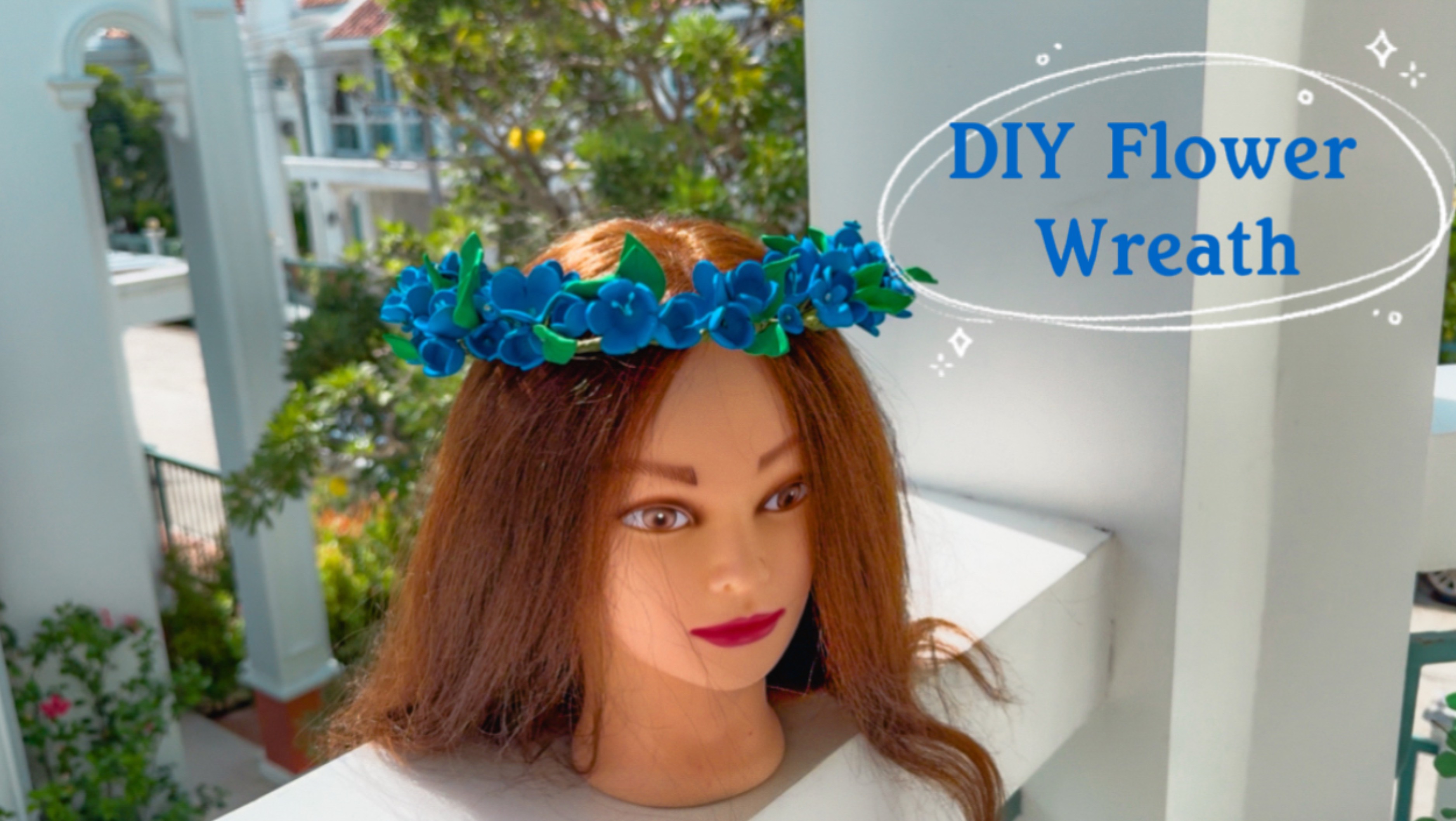 DIU венок из цветов из фоамирана 💙💙💙