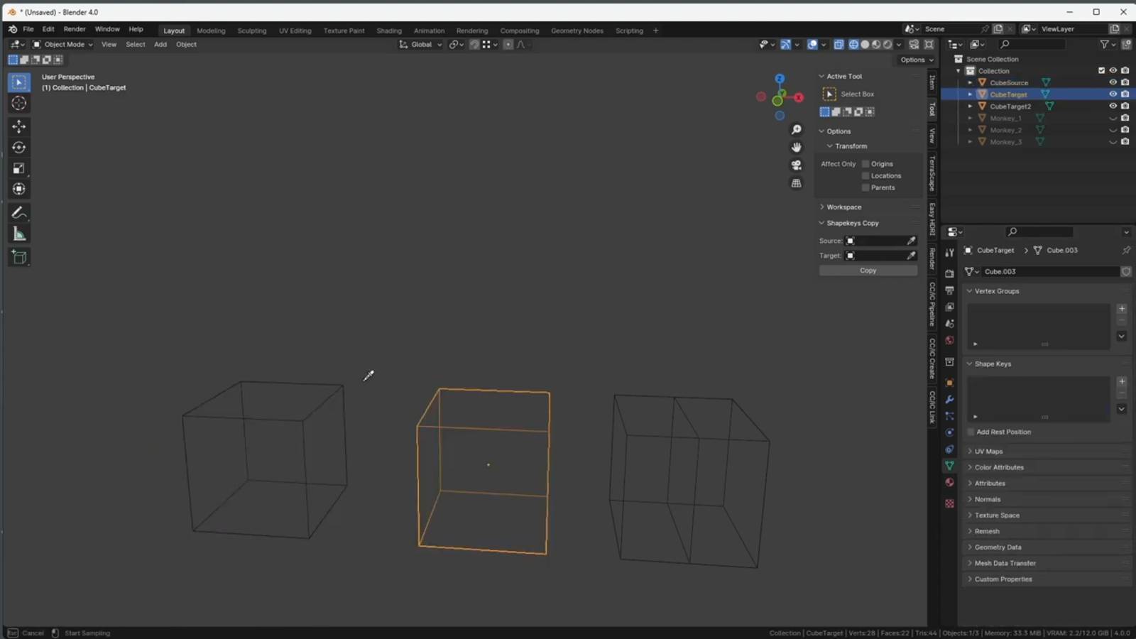 Blender ShapeKey Copy