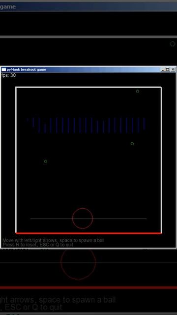 pyMunk breakout game, pyIrrlicht version