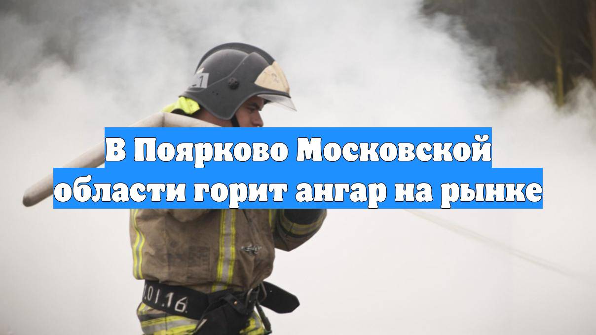 В Поярково Московской области горит ангар на рынке