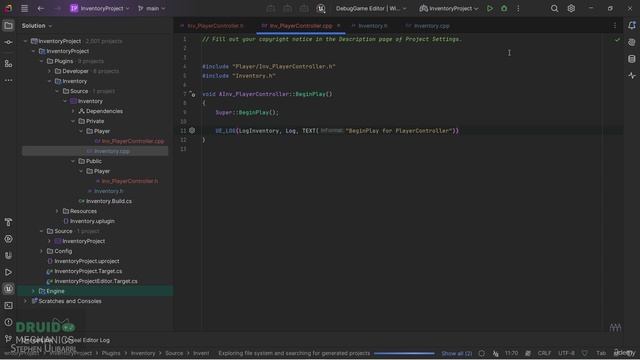 1.6. Управление инвентарем игрока