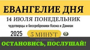 14 июля понедельник Евангелие дня 2025 с толкованием #евангелие