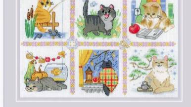 Вышивка крестиком от Риолис "Кошачий календарь" 4