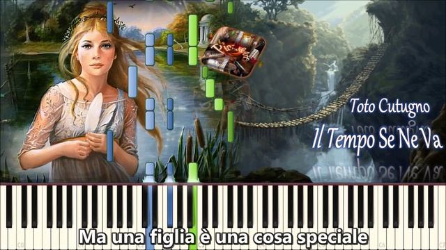 Toto Cutugno - Il Tempo Se Ne Va (Adriano Celentano) piano tutorial [НОТЫ + MIDI] с субтитрами