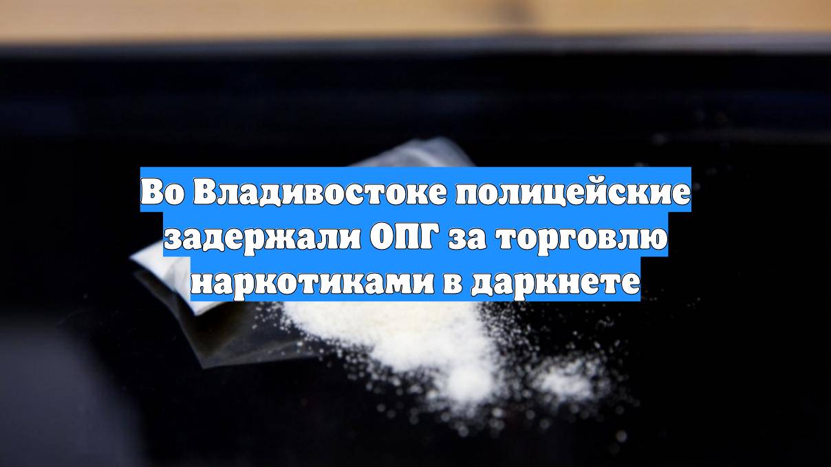 Во Владивостоке полицейские задержали ОПГ за торговлю наркотиками в даркнете