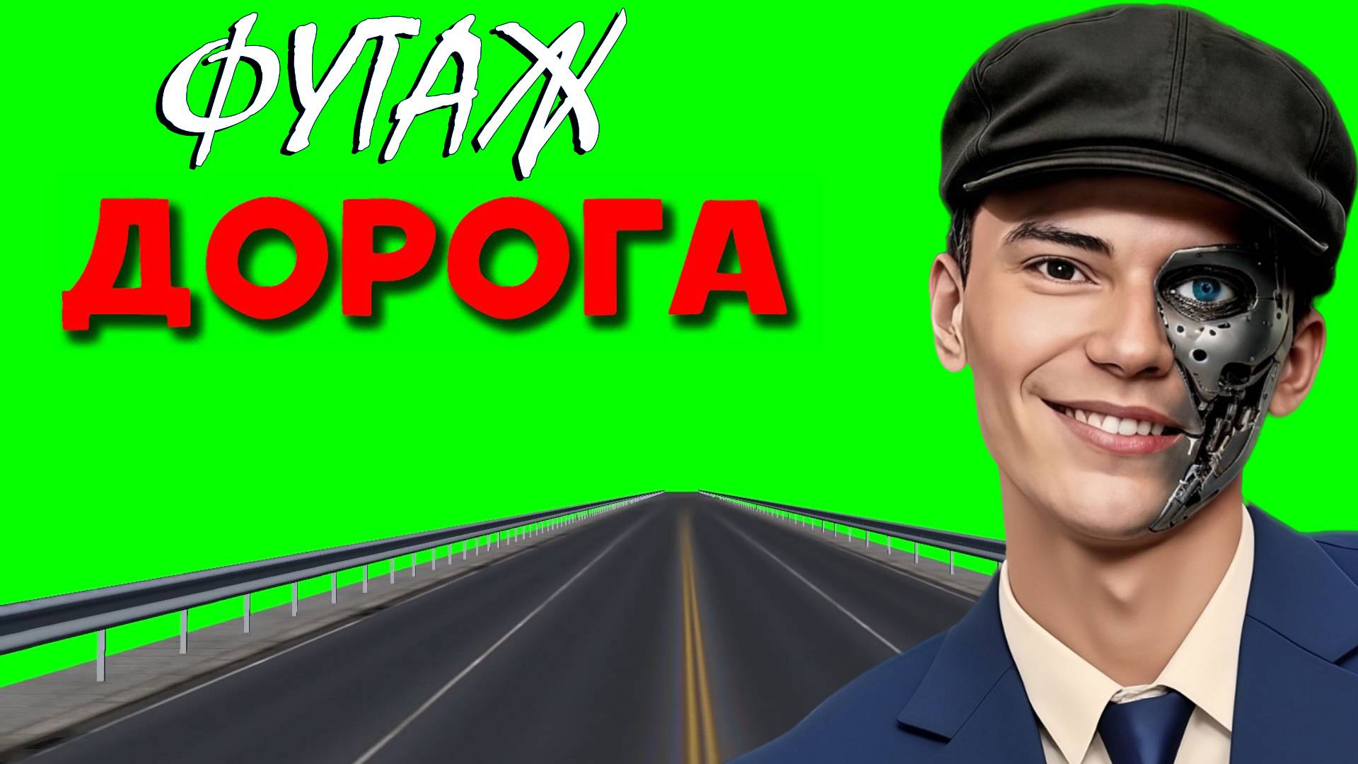 ФУТАЖ «ДОРОГА» ЗЕЛЕНЫЙ ФОН