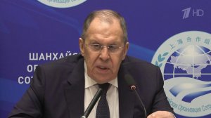 Глава МИД России Сергей Лавров на пресс-конференции подвел итоги поездки в Китай