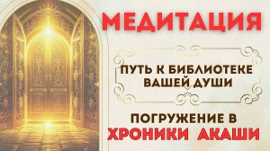 Медитация путь к библиотеке вашей ДУШИ, погружение в Хроники Акаши