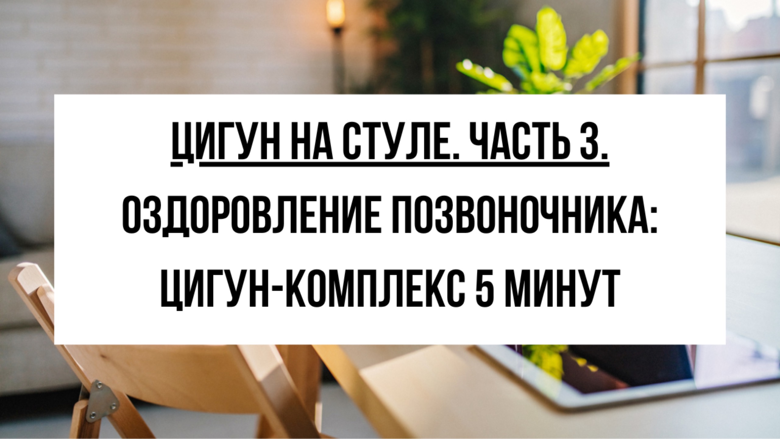Легкий цигун на стуле от боли в спине и шее