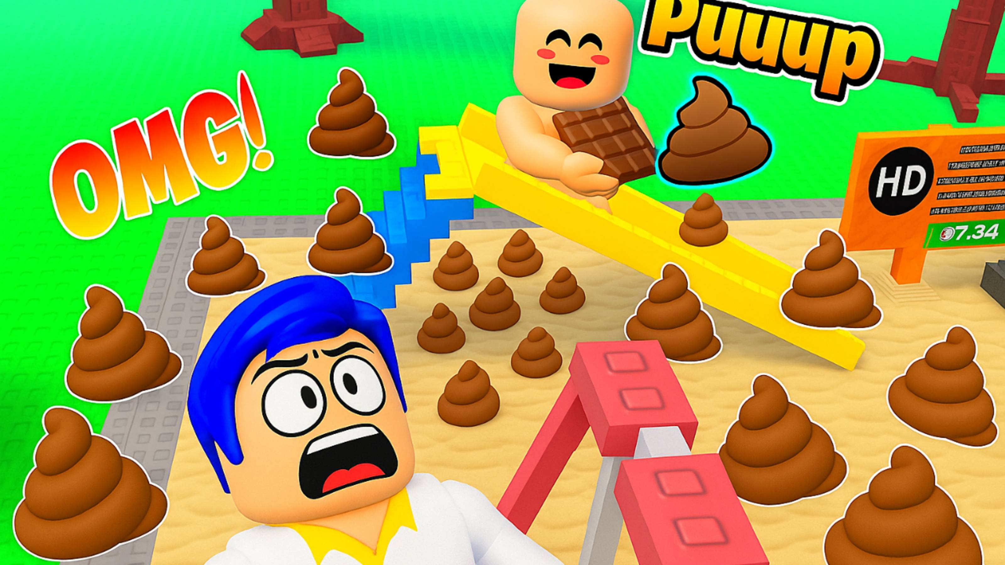 💩Ржач прядки в Roblox как! Мы пукнули и улетели 😂 Играем с Алексом! Какашки пуп