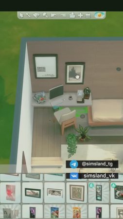Sims 4 Строительство Кухня+спальня (без СС)