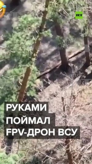 Российский боец руками поймал украинский FPV-дрон с боекомплектом
