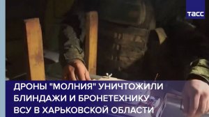 Дроны "Молния" уничтожили блиндажи и бронетехнику ВСУ в Харьковской области