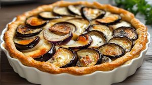 Пирог с баклажанами из слоеного теста. Просто, быстро, вкусно 😋❤️