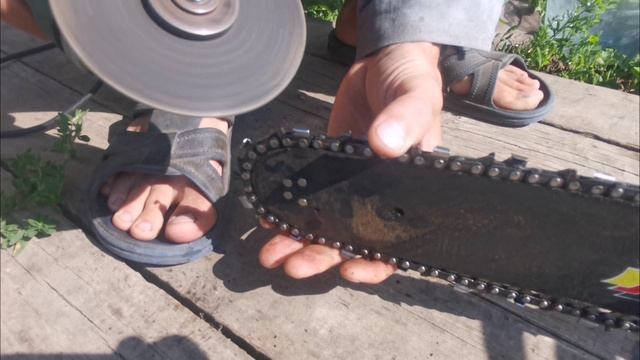 как точить цепь пилы болгаркой ушм