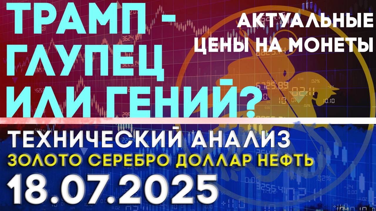 Тарифы Трампа глупость или гениальность? Анализ рынка золота, серебра, нефти, доллара на 18.07.2025г