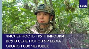 Численность группировки ВСУ в селе Попов Яр была около 1 000 человек.
