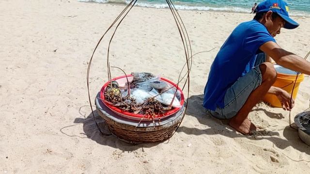 Морепродукты на пляже