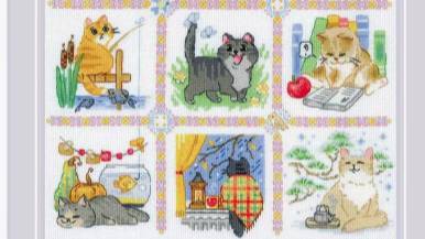 Вышивка крестиком от Риолис "Кошачий календарь" 5