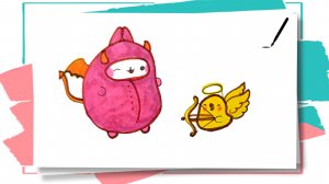 Как нарисовать Моланг и цыпленка Пиу-Пиу  / How to draw Molang