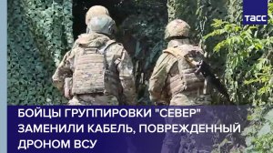 Бойцы группировки "Север" заменили кабель, поврежденный дроном ВСУ