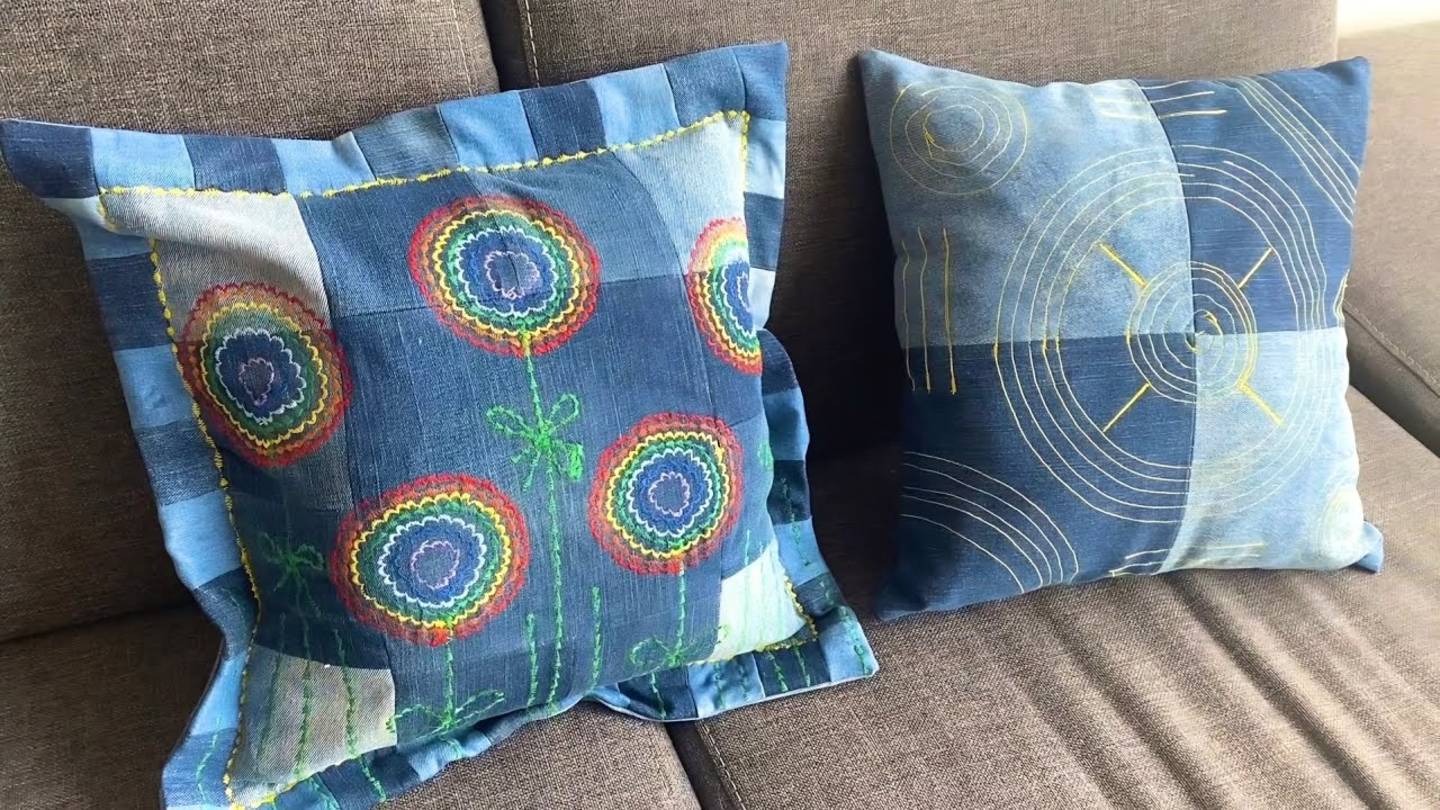 ✨Джинсовый декор для дома: стильные наволочки из старых джинс! ♻️ DIY Мастер-класс