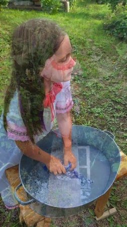 Бабушкина помощница #деревня #стирка