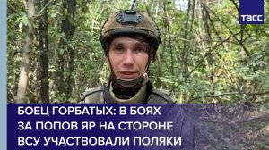 Боец Горбатых: в боях за Попов Яр на стороне ВСУ участвовали поляки