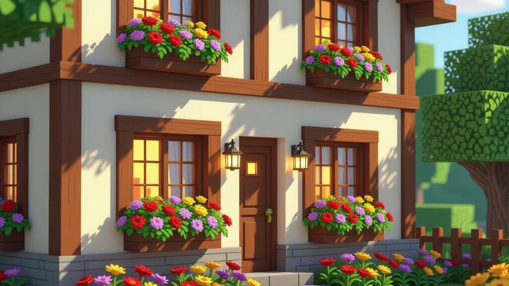 Цветочная рамка под окнами🌸