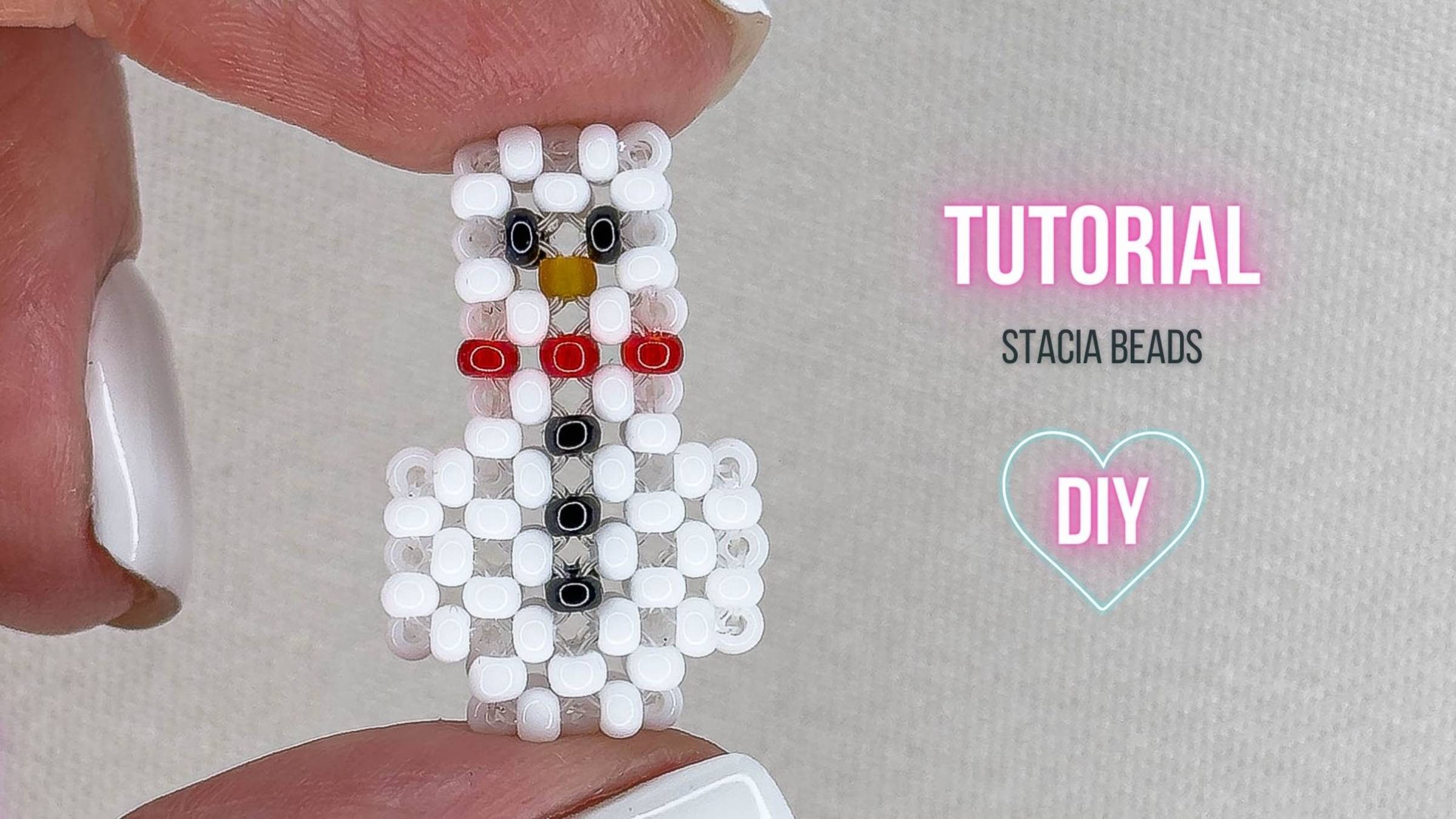 Туториал : Снеговик из бисера крестиком / How to make beaded snowman