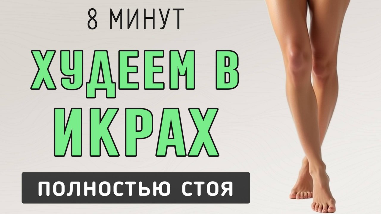 8 мин СТРОЙНЫЕ ИКРЫ – тренировка ног полностью стоя (12 упражнений)