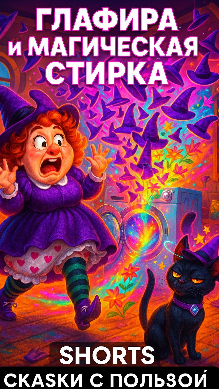 🌟 ГЛАФИРА И МАГИЧЕСКАЯ СТИРКА 🧙♀️ Смешной Shorts про Волшебную Ведьмочку | Сказки с пользой