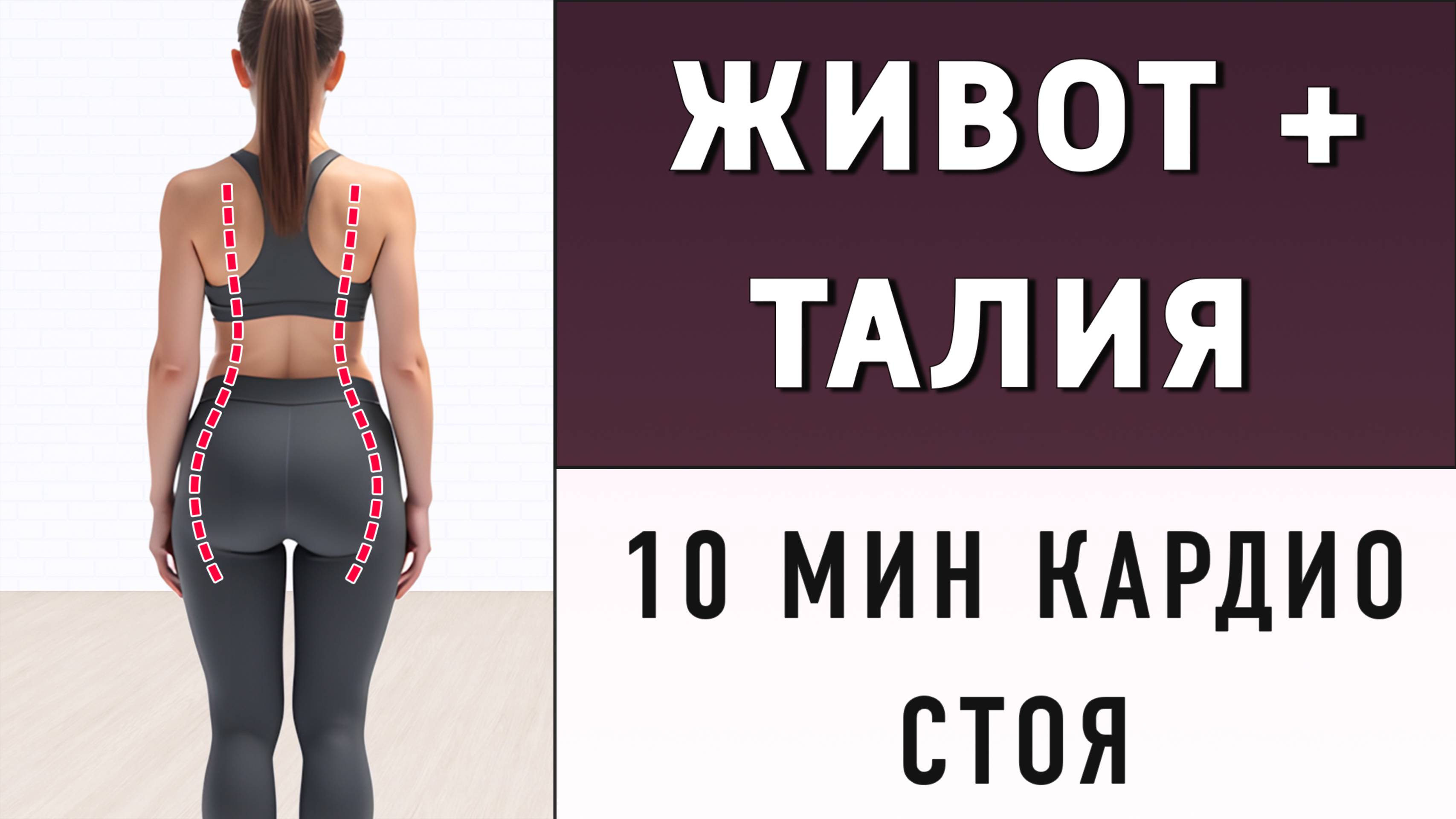 10 мин СТРОЙНЫЙ ЖИВОТ И ТАЛИЯ - кардио полностью стоя (с приседаниями и без прыжков)