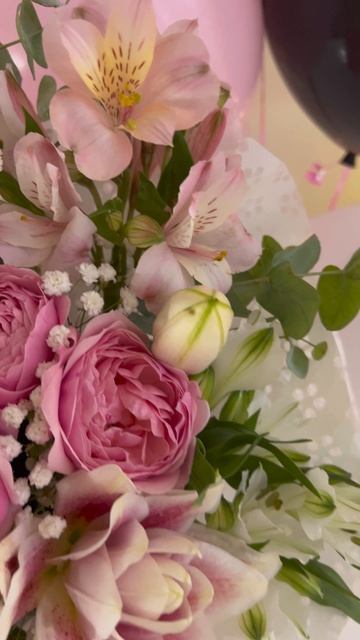 #Shorts Моя коробка с нежно-розовым букетом // День рождения 2024 //