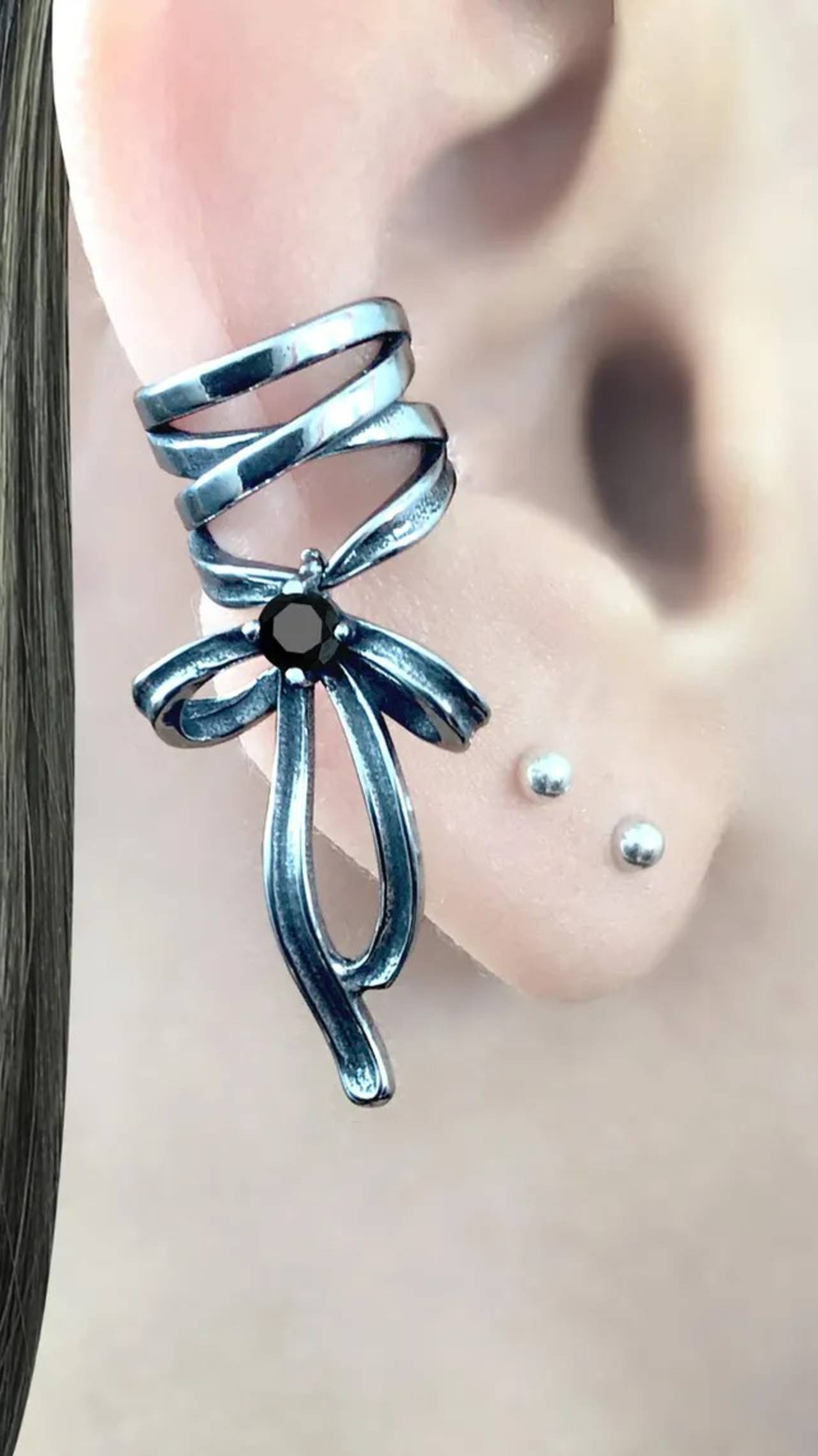 Моносерьга кафф без прокола "Бант" от StarfallShop