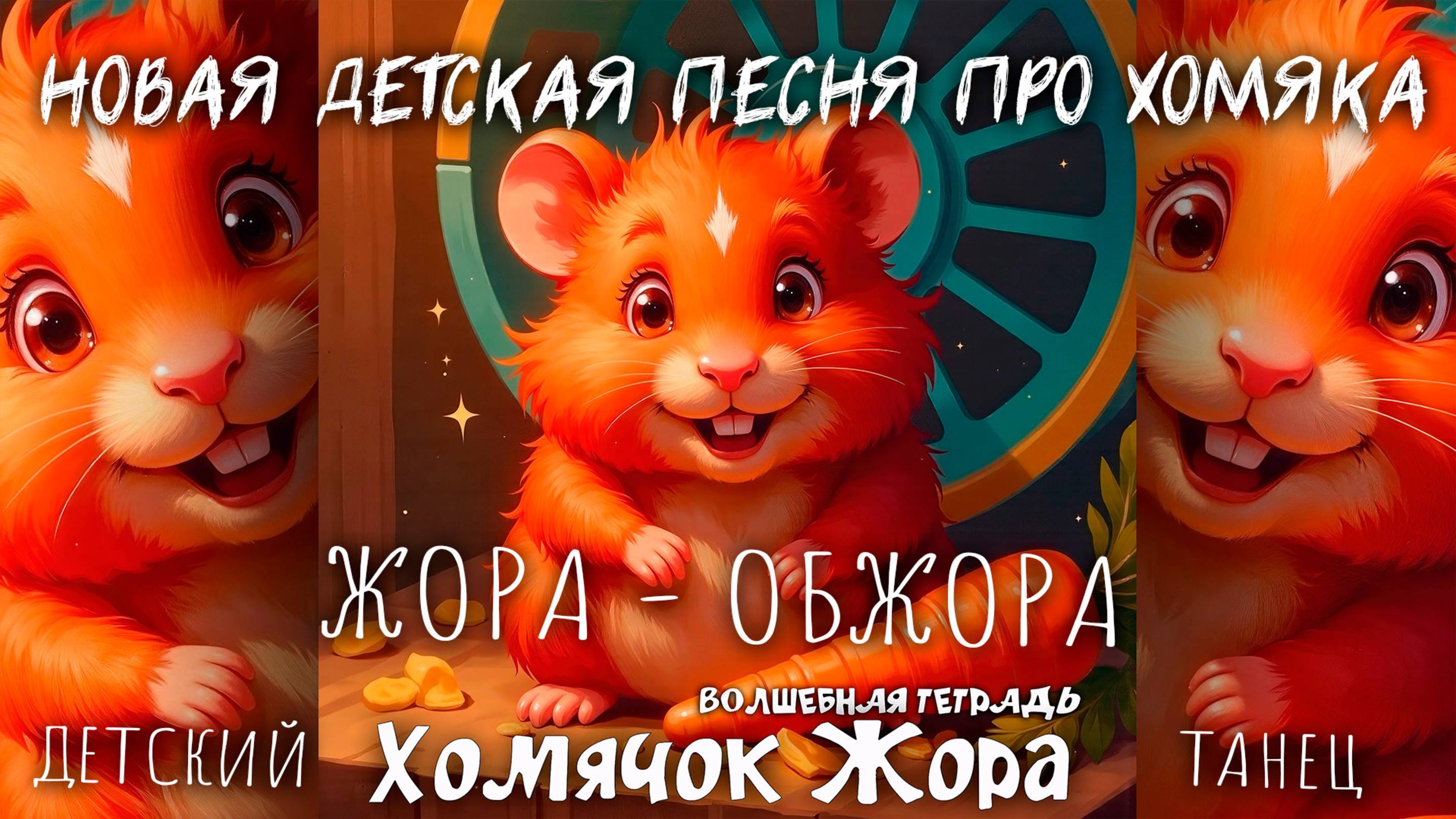 Волшебная тетрадь. "Хомячок Жора". Новая детская песня про хомяка обжору, морковку, редис и салат.