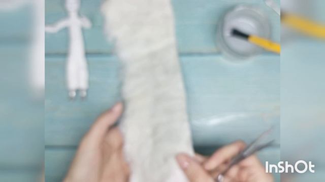 Как сделать пышную юбку для ватной игрушки. Снежная Королева, часть 2